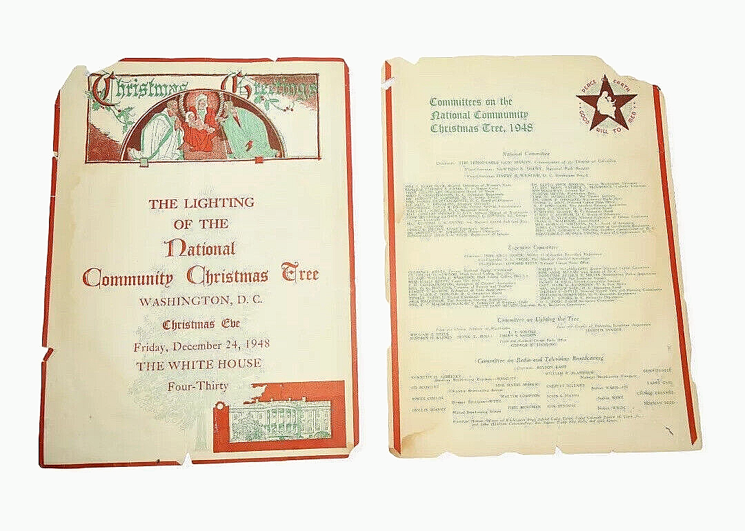 1948 Harry S. Truman White House The Lighting National Christmas Tree ...