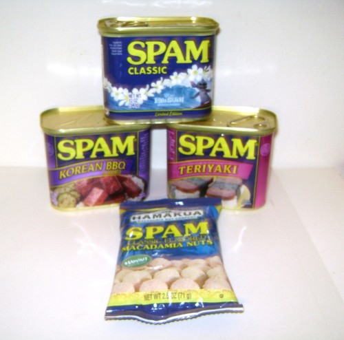 (3) SPAM Cans-Lilo & Stitch / Teriyaki/Korean BarBQ-Spam Macadamia Nuts ...