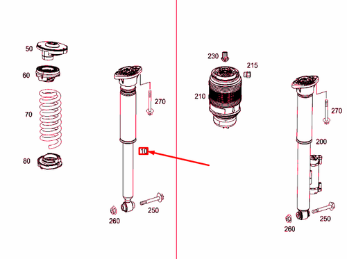 MERCEDES-BENZ C W205 Rear Shock Absorber A2053201530 | eBay