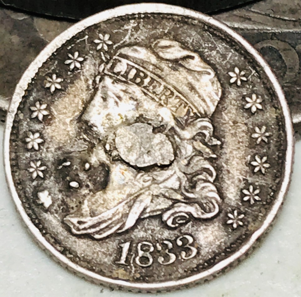 1833 Capped Bust Half Dime 5C Ungraded Detail 90% Silver US Type Coin ...