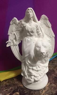 Ceramic Bisque Native American Indian Angel with Bear Ready to Paint 13 ...
