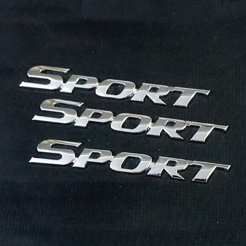 3x SPORT Chrome Silver Metal Sticker Emblem Decal Badge 4WD V6 AWD ...