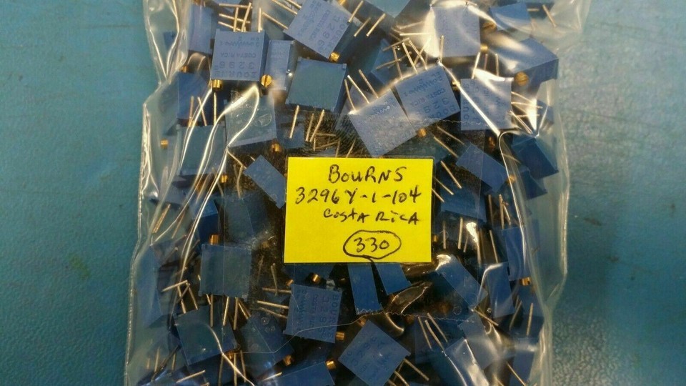 (5 PCS) 3296Y-1-104 BOURNS Trimmer 100K Ohm 10% 0.5W(1/2W) Sealed ...