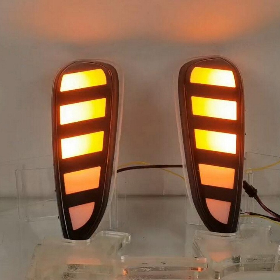 Daytime Running Lights Ice Blue DRL Streamer Yellow Turn Signals for ...