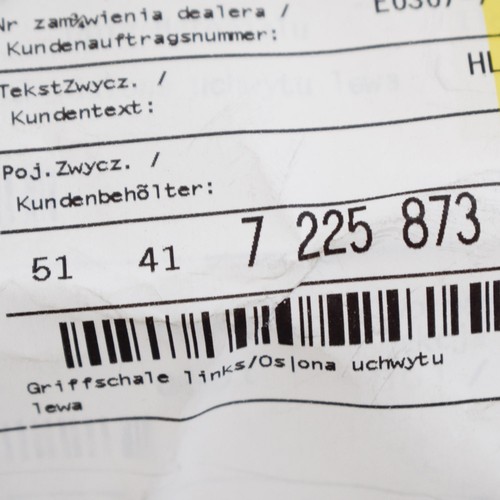 NEW BMW 5 F10 FRONT LEFT DOOR INNER HANDLE 51417225873 7225873 LHDOEM ...