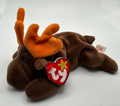 Ty Beanie Baby Chocolate The Moose 1993 5th Gen Swing Tag 6th Gen Tush ...