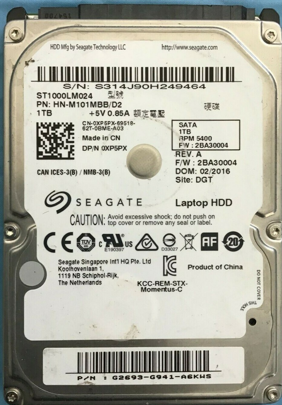 Seagate Laptop HDD ST1000LM024 1TB, 5400 RPM, 8MB Cache | eBay