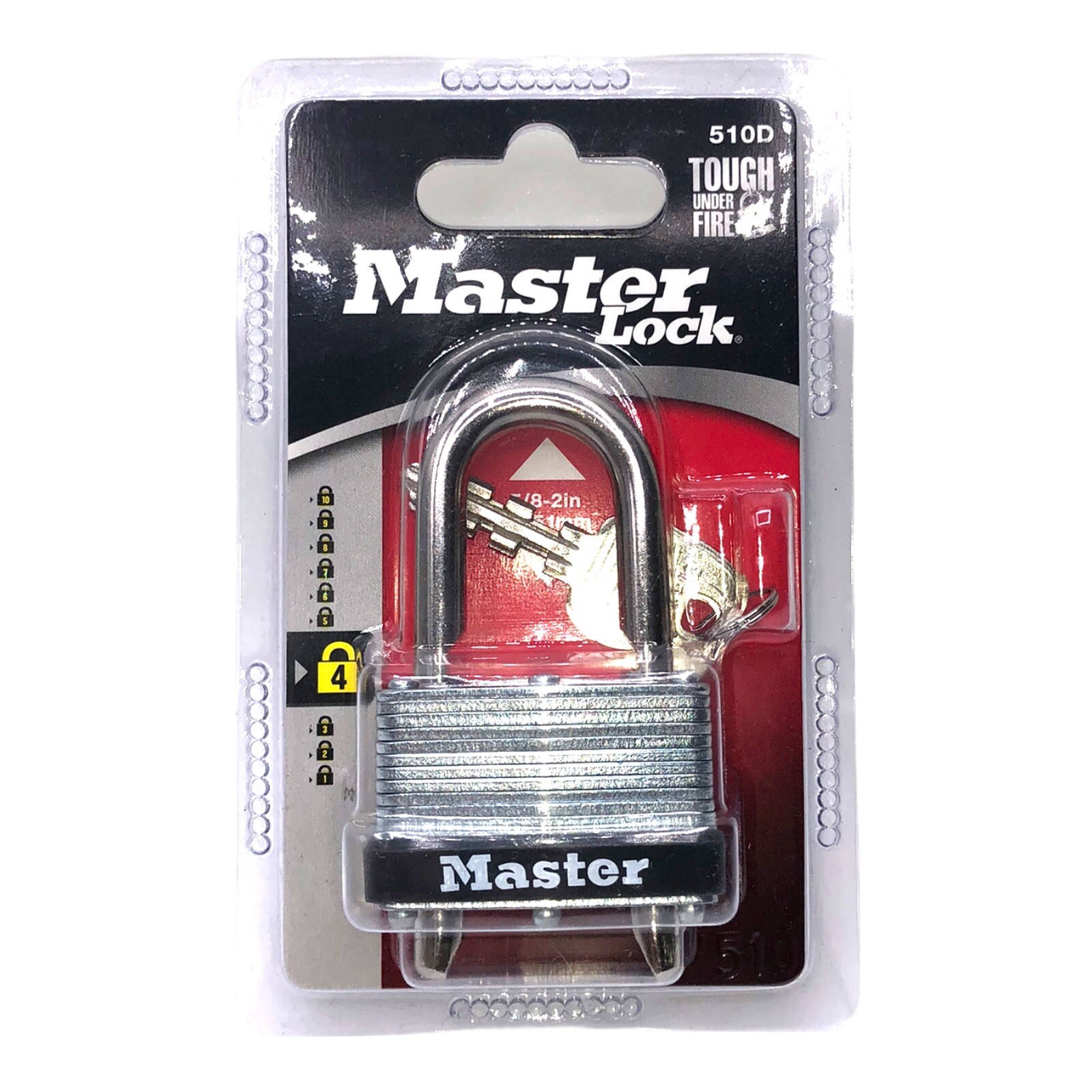 Master Lock 510D Adjustable Shackle 5/8" to 2" Padlock 2 Keys NEW Shed ...