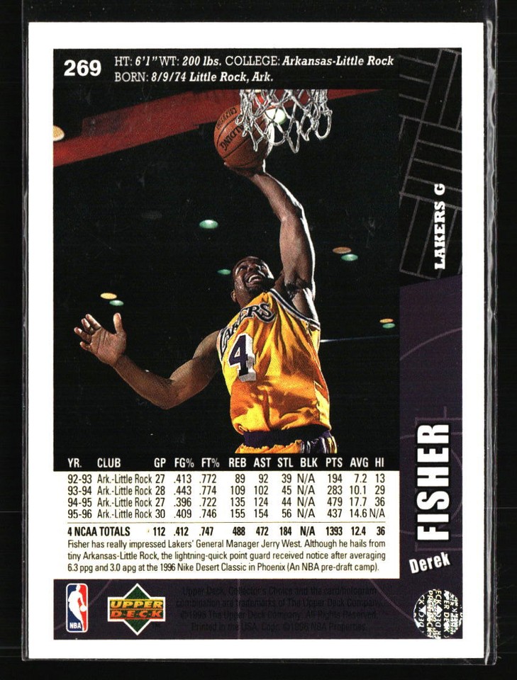 Derek Fisher 1996-97 Collector's Choice #269 BASKETBALL Card | eBay