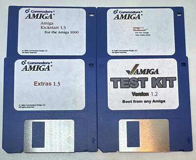 Amiga 1000 Computer Kickstart v1.3 Workbench Extras Test Kit Boot DD ...