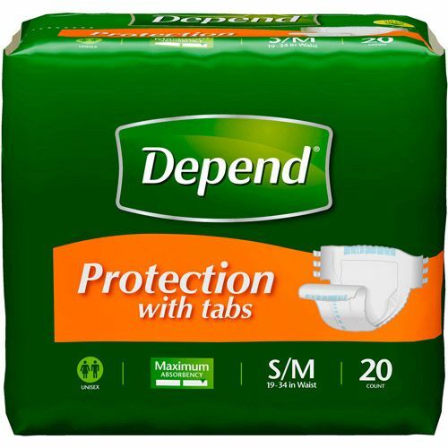 Depend Protection with Tabs Sm/Med Max Absorbency 20/Pack, 2 Packs | eBay