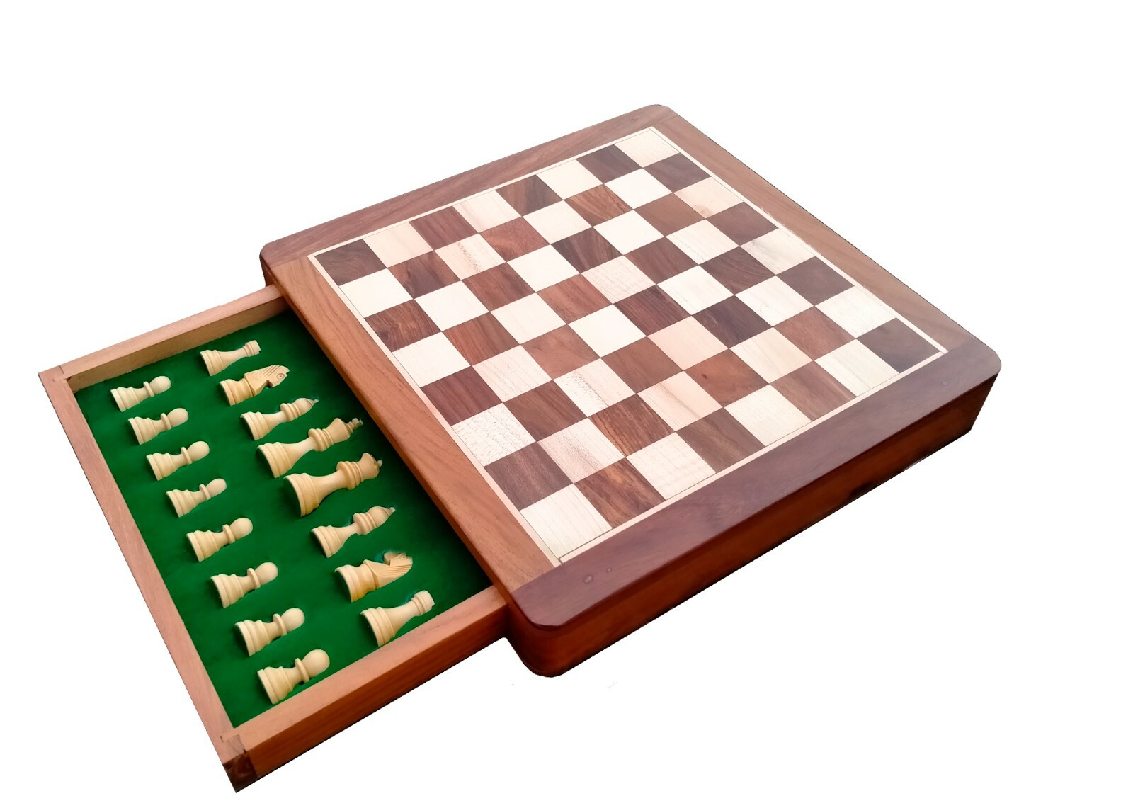 Chess Set with Drawer and Chess Pieces set, 2 Extra Queens, Wooden ...