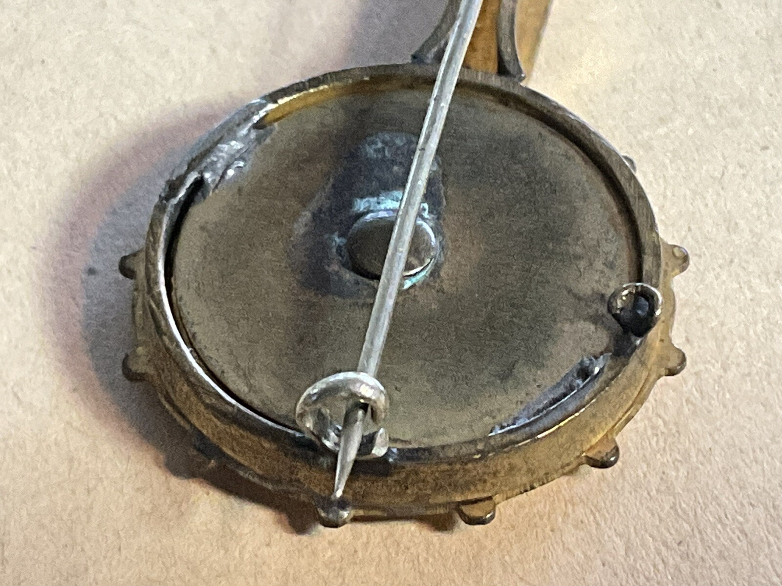 Antique Victorian Gold Filled Banjo Pin Brooch with Mother of Pearl ...