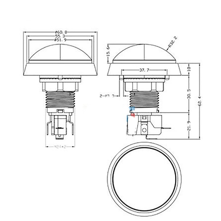 Convex round button game console accessories 60MM console button switch ...