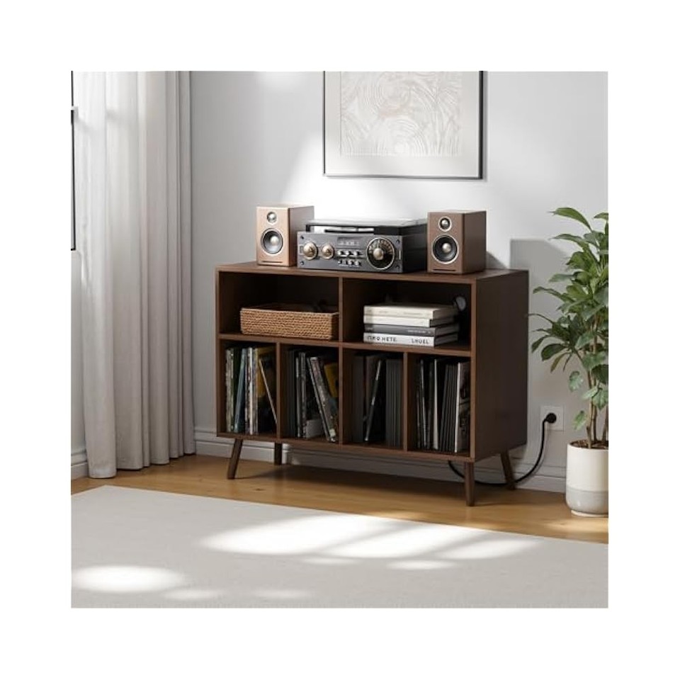 Open Shelf Record Player Stand with Cube Storage, 350 Album | eBay