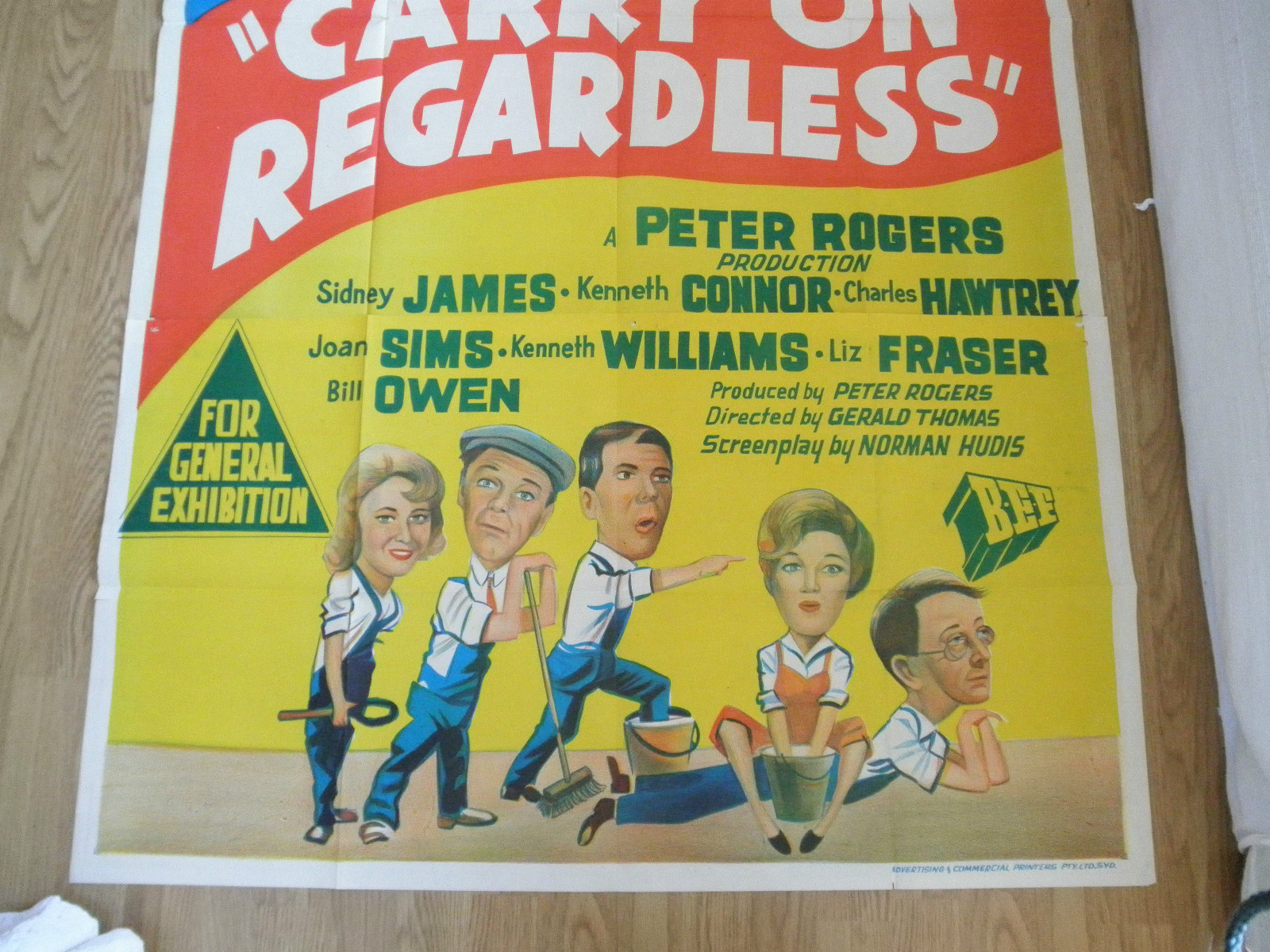 CARRY ON REGARDLESS ORIGINAL 1961 CINEMA 3 SHEET LITHO POSTER 40 X 79 ...