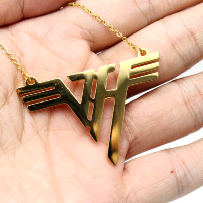 US Ship VH Charm Eddie Van Halen Logo Stainless Steel 18K Gold Plated ...