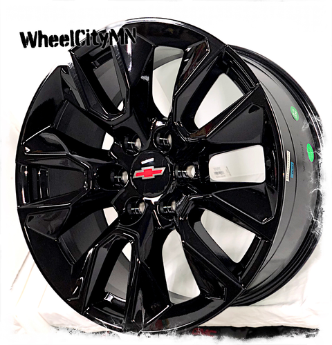 20" gloss black 2019 Chevy Silverado 1500 RST OE RD4 replica red rims ...