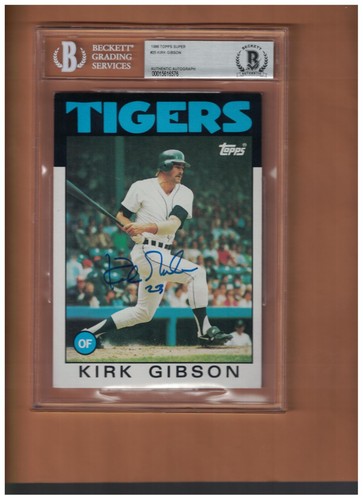 KIRK GIBSON AUTOGRAPHED 1986 TOPPS JUMBO 5X7 BASEBALL CARD SIGNED ...