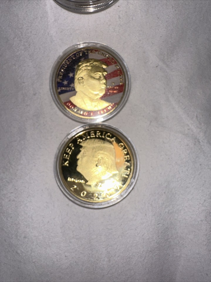 2 President Donald Trump Gold Coins - Plus 1 Donald J Trump In God We ...