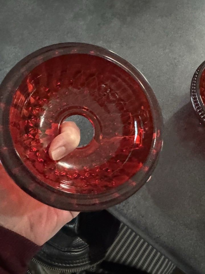 Vintage Mount Vernon Candle Lamp Fairy Lamp Red Indiana Glass Co. | eBay