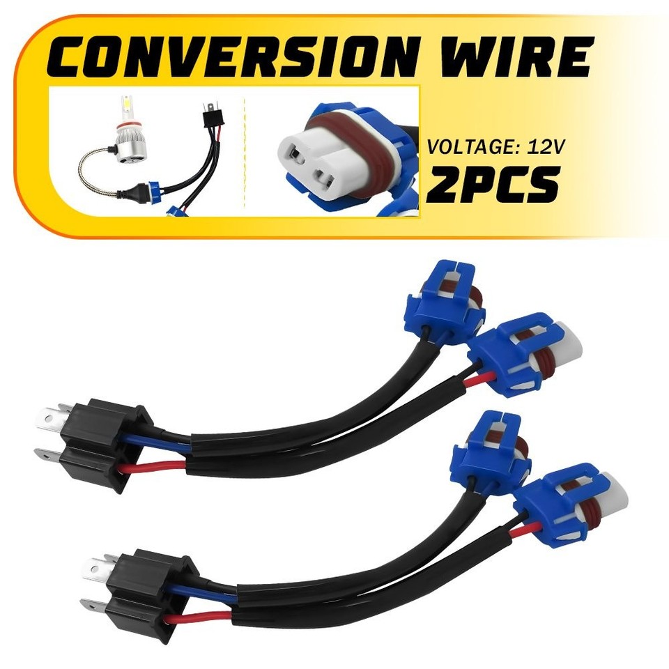 Conversion Wire 9003 H4 TO 9005 9006 Two Harness Head Lamp Adapter Plug ...