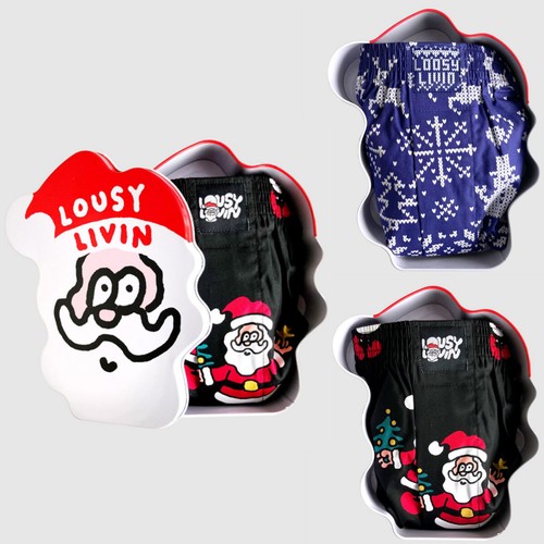 Lousylivin Père Noël Boxer Gift Box sous-Vêtements Noël Cadeau | eBay