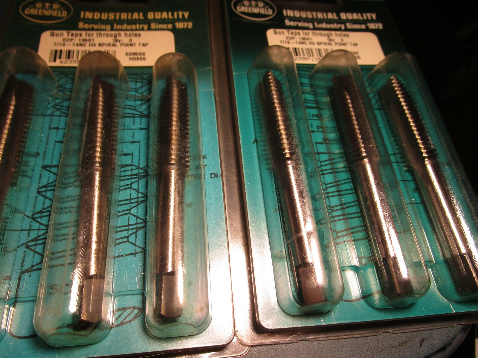 (6) 7/16-14NC H3 3Flute Bright Plug Spiral Point Gun Tap | eBay