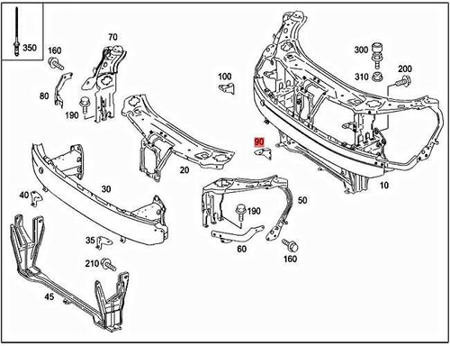 Genuine MERCEDES C216 W216 W221 Coupe Left lighting unit Bracket ...
