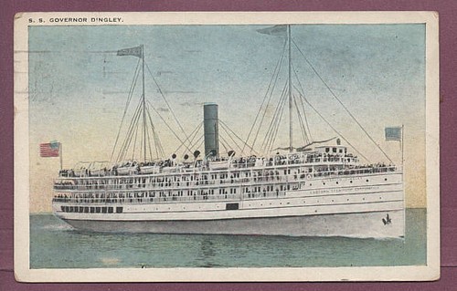 1924 PC Passenger Steamship SS Governor Dingley Original Postcard | eBay