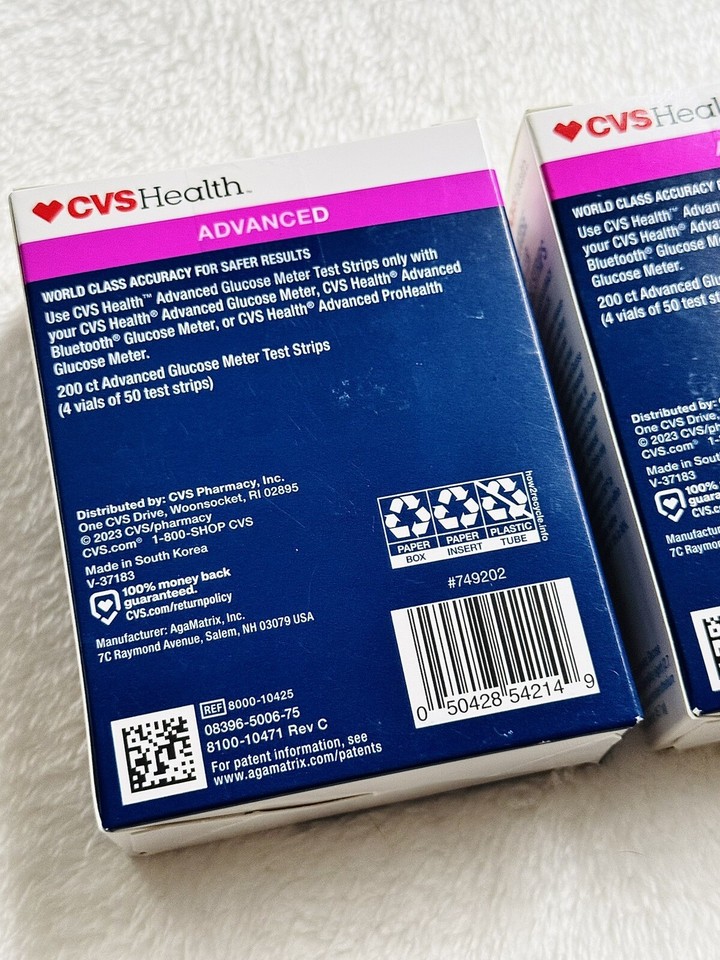 SEALED CVS Health Advanced 200ct Diabetic Test Strips 5/21/26 Easy To ...