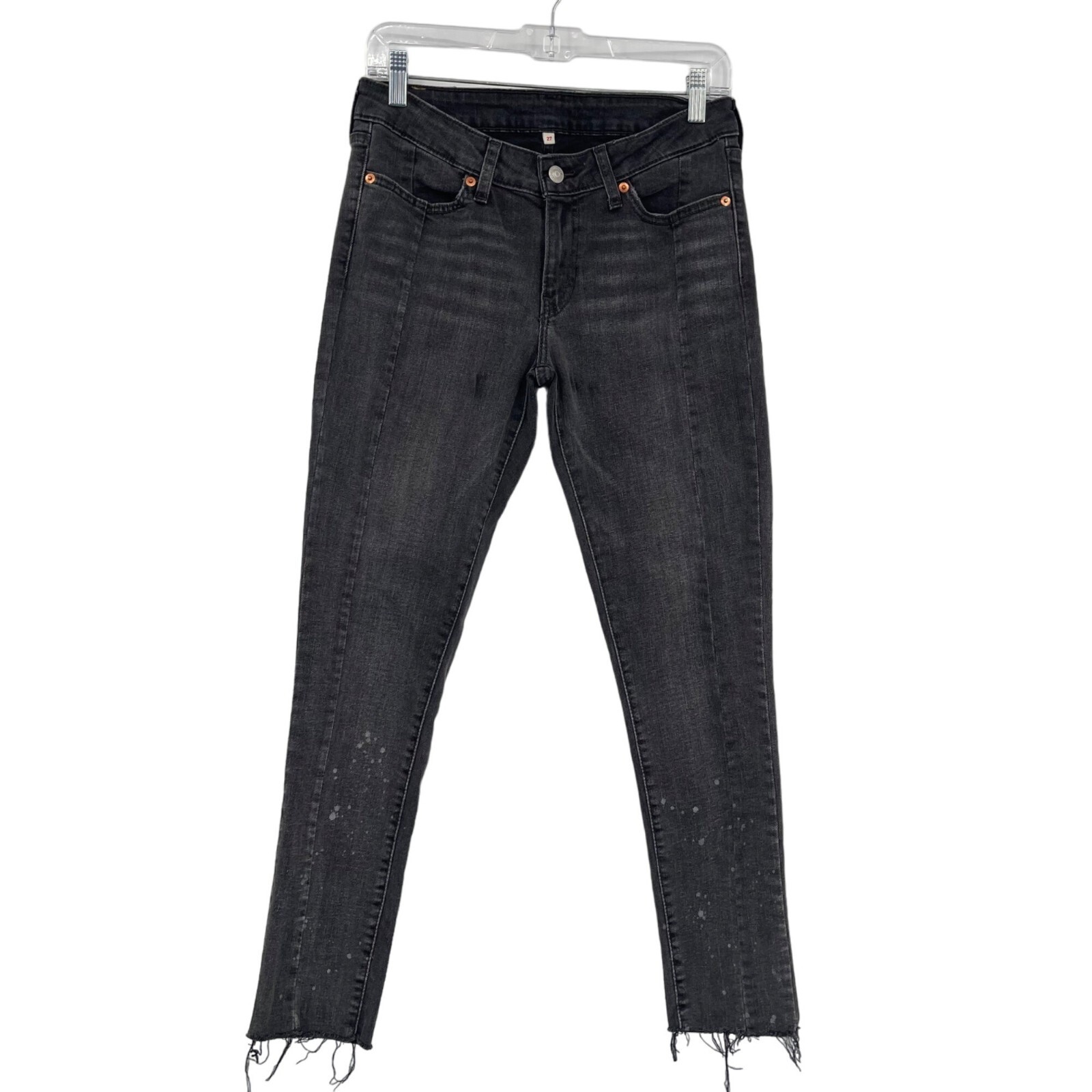 Levi's 711 Bleach Paint Splatter Mid Rise Skinny Jean… - Gem