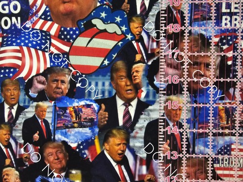 100% Cotton Woven Novelty Fabric Donald Trump Republican President 1/4 ...