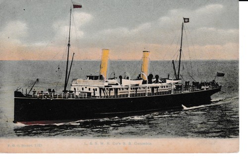 Postcard: Ships, L. & S. W. R. Co's S. S. Columbia, F. G. O. Stuart ...
