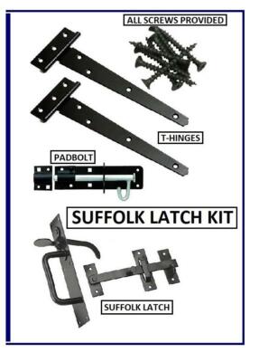 Ironmongery Metal Hinge Pack Fixing Kit Suffolk or Ring Latch Garden ...