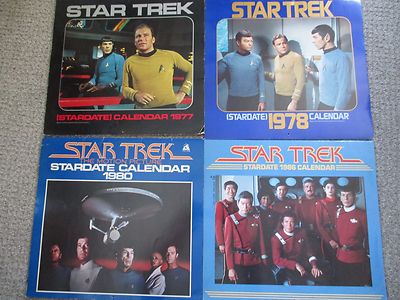 4 VINTAGE STAR TREK STARDATE CALENDARS 1977 1978 1980 1986 | eBay
