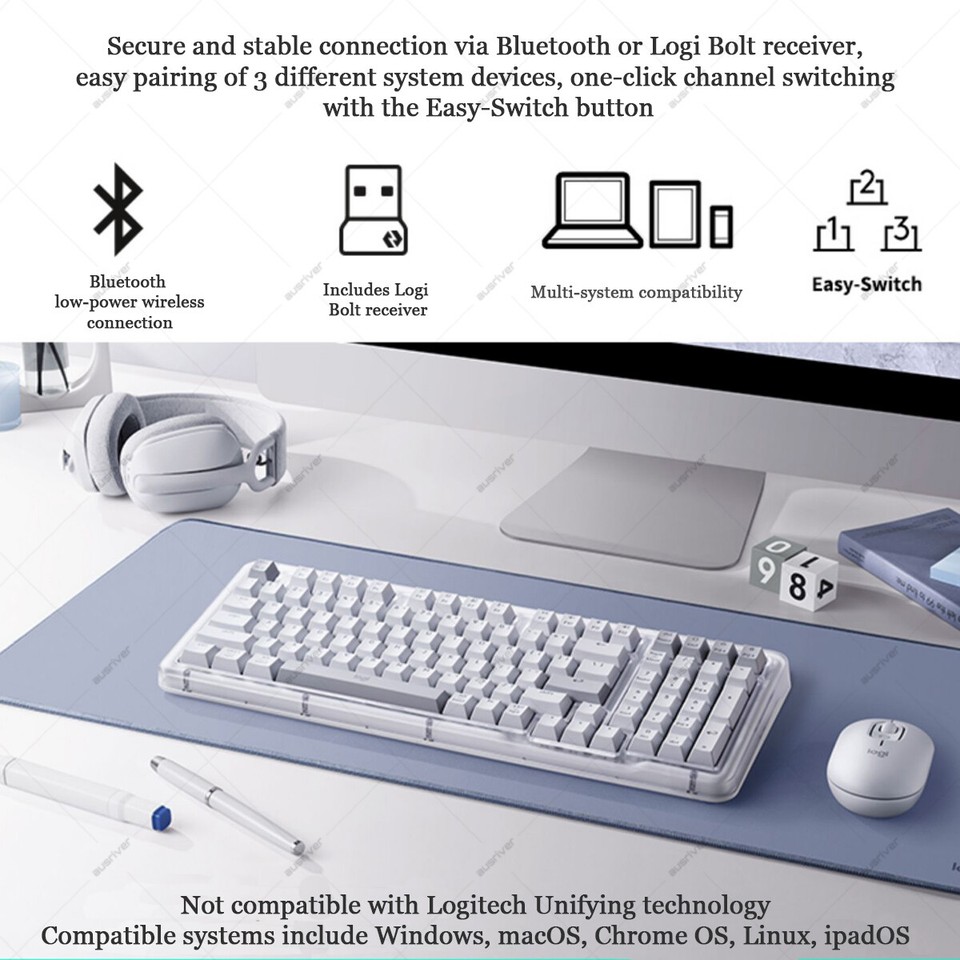 New Logitech Alto Keys K98M Wirelss Mechanical Customizable 98 Keys ...