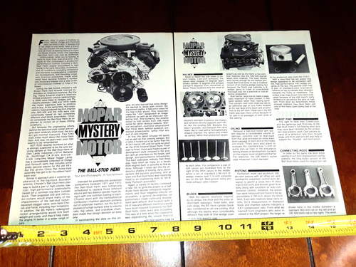 CHRYSLER DODGE BALL STUD HEMI ENGINE ORIGINAL 1986 ARTICLE | eBay