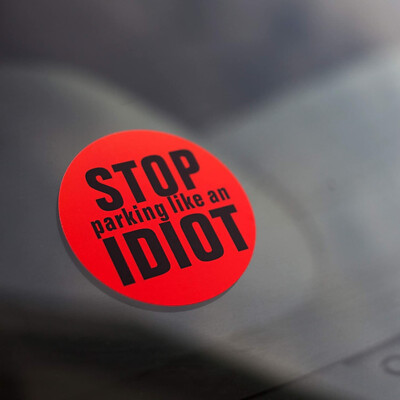 Novelty joke Stop Parking Like An IDIOT-funny Car Bumper Sticker Bad ...