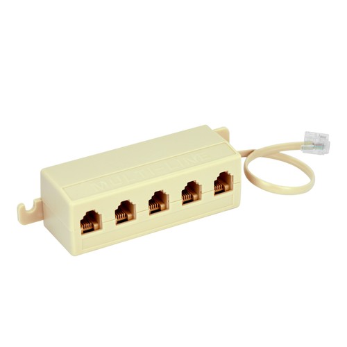6P4C RJ11 5 Way Telephone Phone Line Modular Jack Splitter Coupler ...