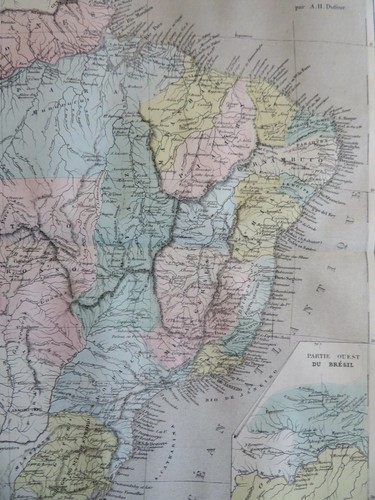 Empire of Brazil South America Amazon River c. 1850-8 Dufour engraved ...