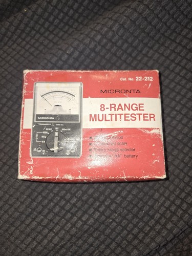 Vintage Micronta 8 Range Multitester Model 22-212 Box + Manual + Leads ...
