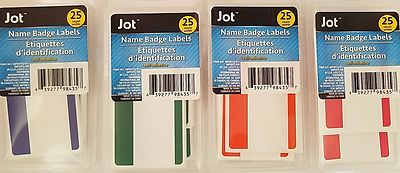 Jot NAME BADGE LABELS Badges 3.25”x2.25”, 25/Pk, Select: Trim Color | eBay