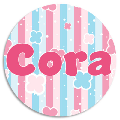 Cora - 100 Pack Circle Stickers 3 Inch - Name Tag Water Bottle School ...