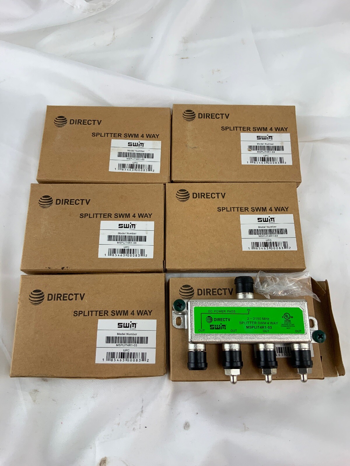 6 Brand New DIRECTV Approved SWM MRV 4-Way Wide Band Splitter MSPLIT4R1 ...