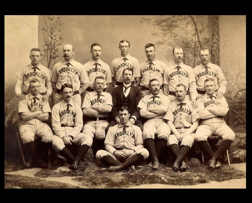 1889 Brooklyn Bridegrooms Team PHOTO Print, b4 Dodgers, Beat St Louis ...