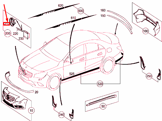 Mercedes-Benz A1668170316 Beleuchtet Stern for sale online | eBay