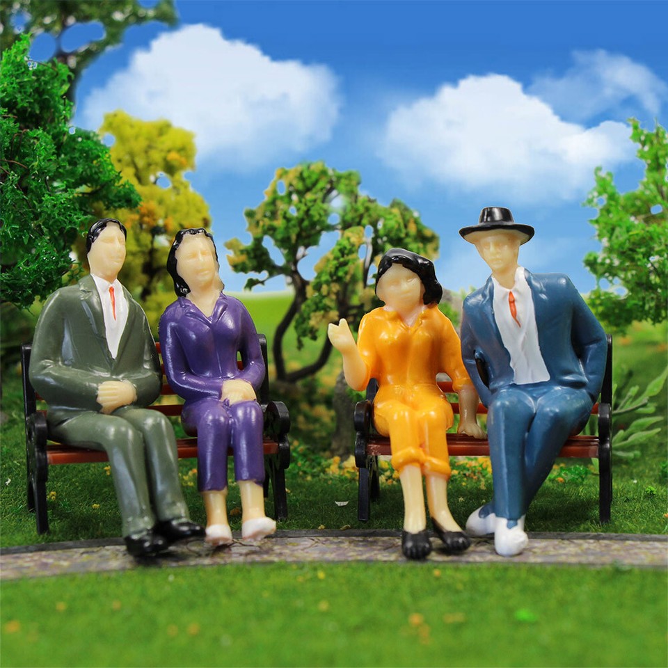Evemodel 50pcs G scale Model Figures 1:25 All Seated Painted People 4 ...