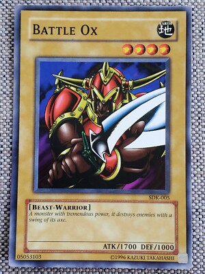 BATTLE OX 1996 Yu-Gi-Oh! #SDK-005 BEAST / WARRIOR (**MINT** NEVER ...