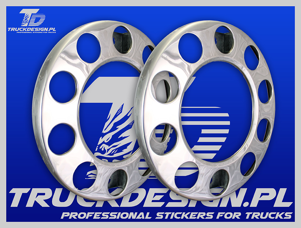 22,5 " 1x set 2x stud covers wheel trim steel Renault DAF Actros ...